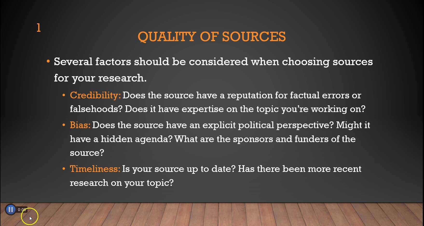 Credibility in Research