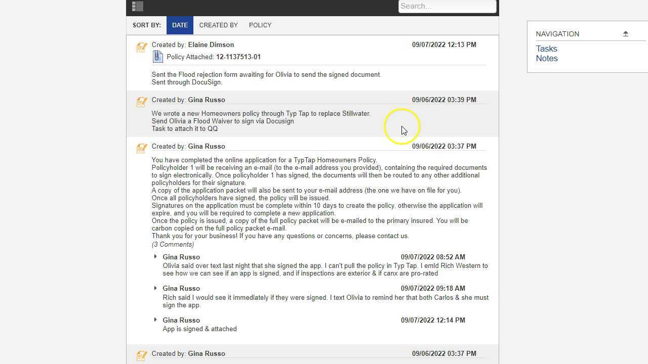Flood Waiver/Rejection Acord Form