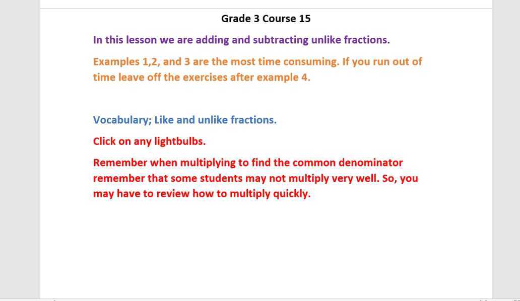 Grade 3 Course 15