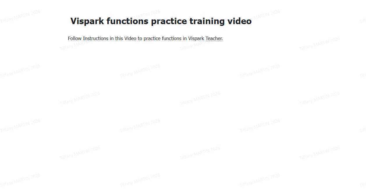 Vispark Function practice Video