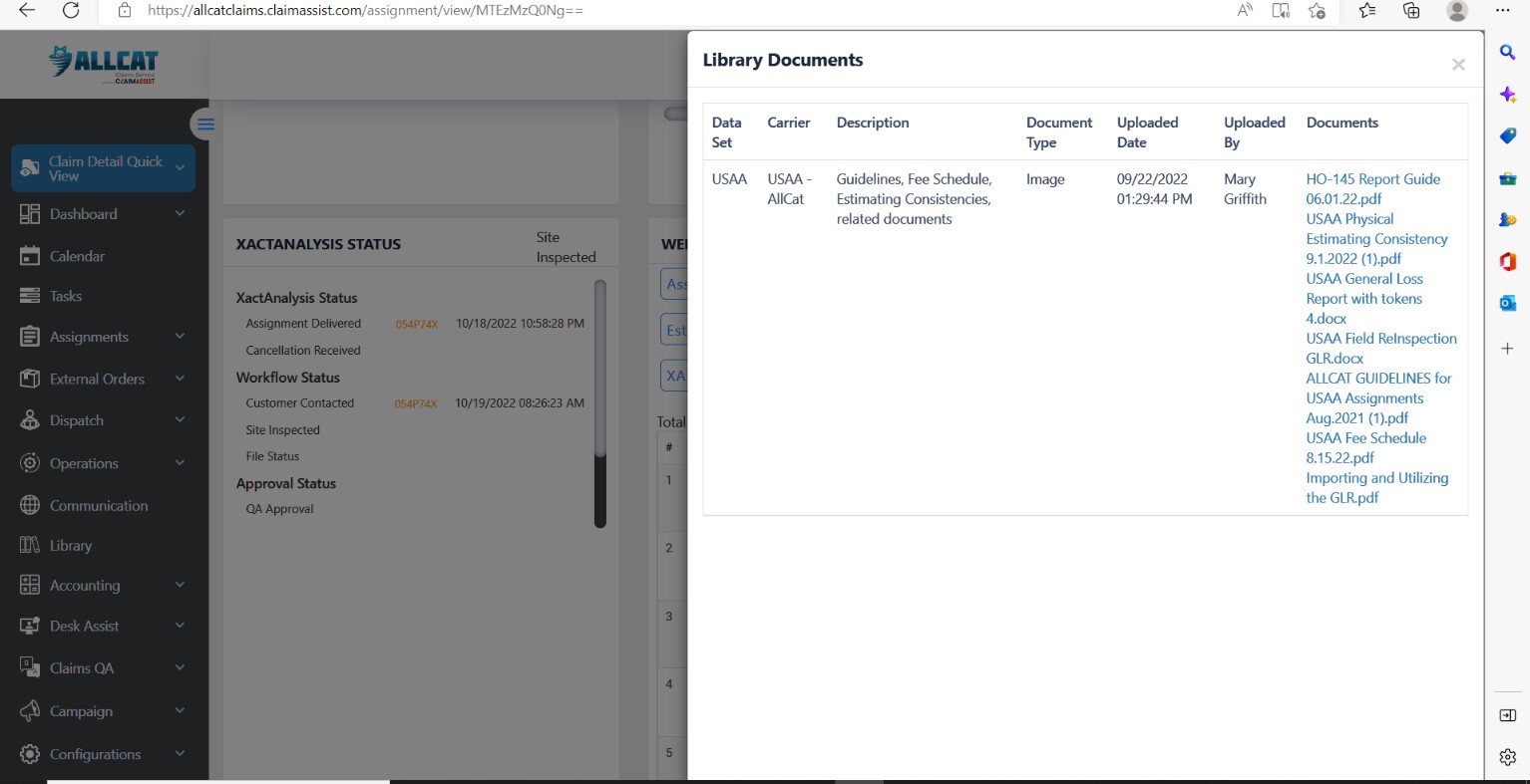 Snip - Claim Assignment (GAIL BARLEY) and 4 more pages - Profile 1 ...