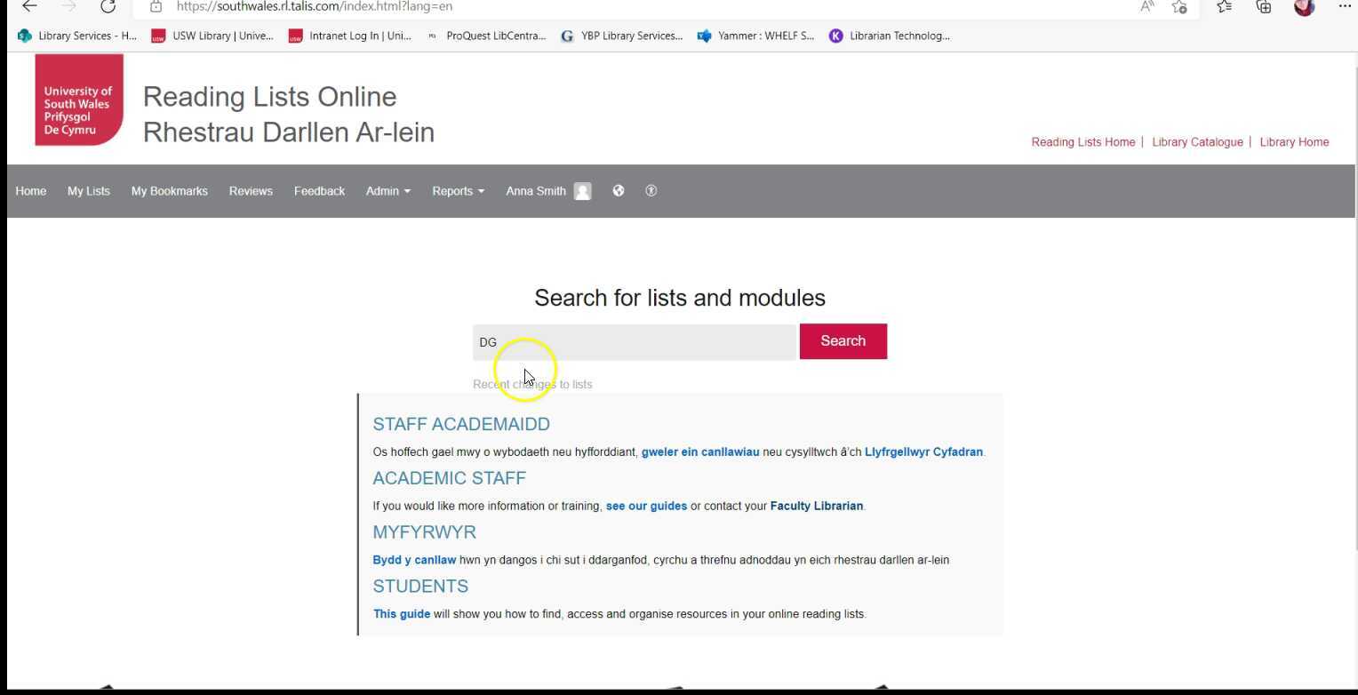 Video 1: Creating a list of ISBNs from Talis Aspire