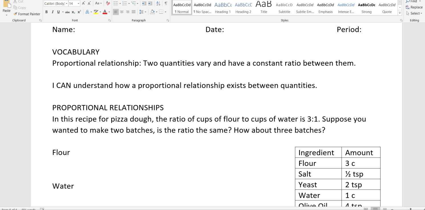7th Grade Proportional Relationships Lesson 3