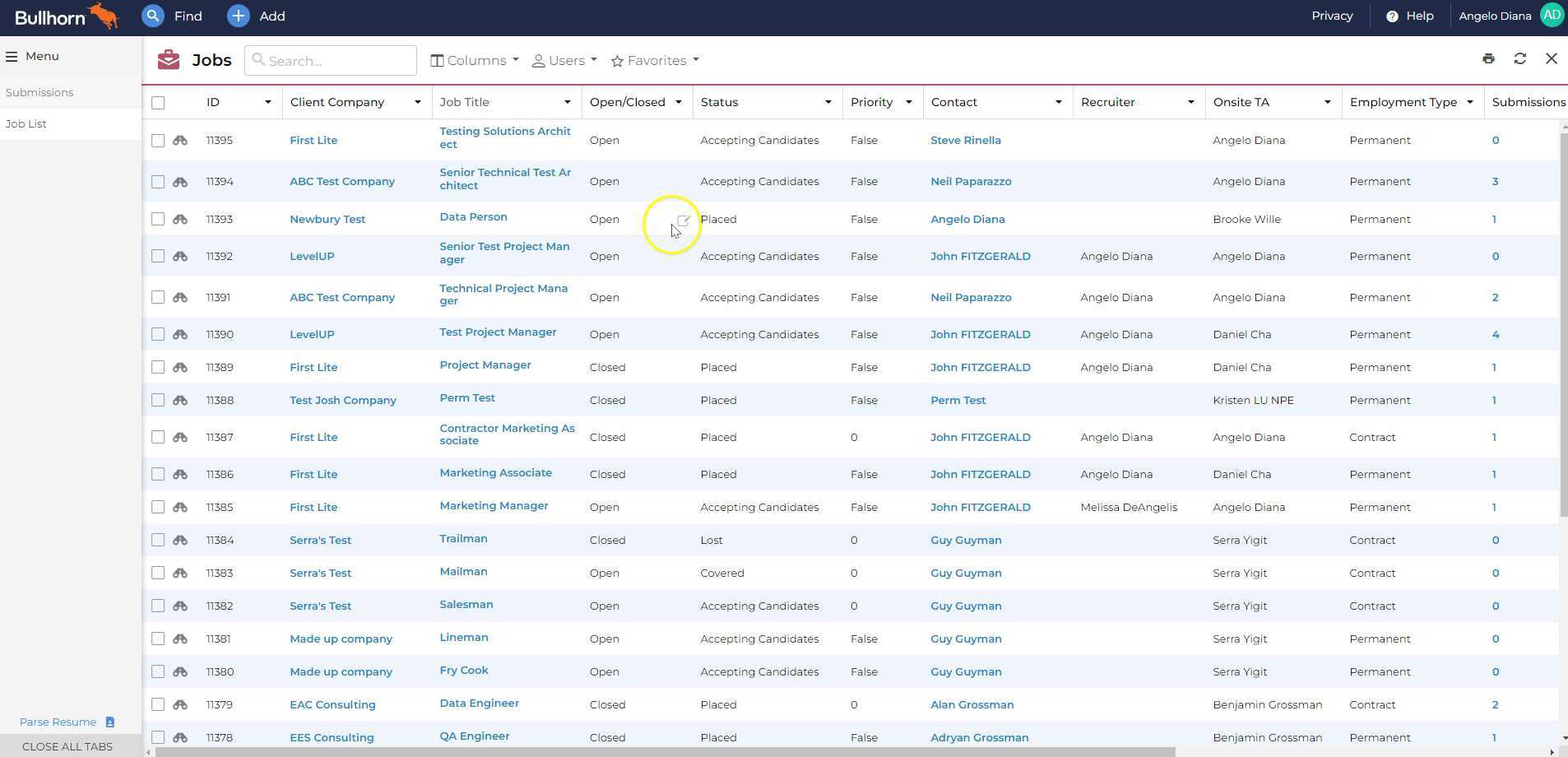 How to Customize Views in Bullhorn / Create Favorites