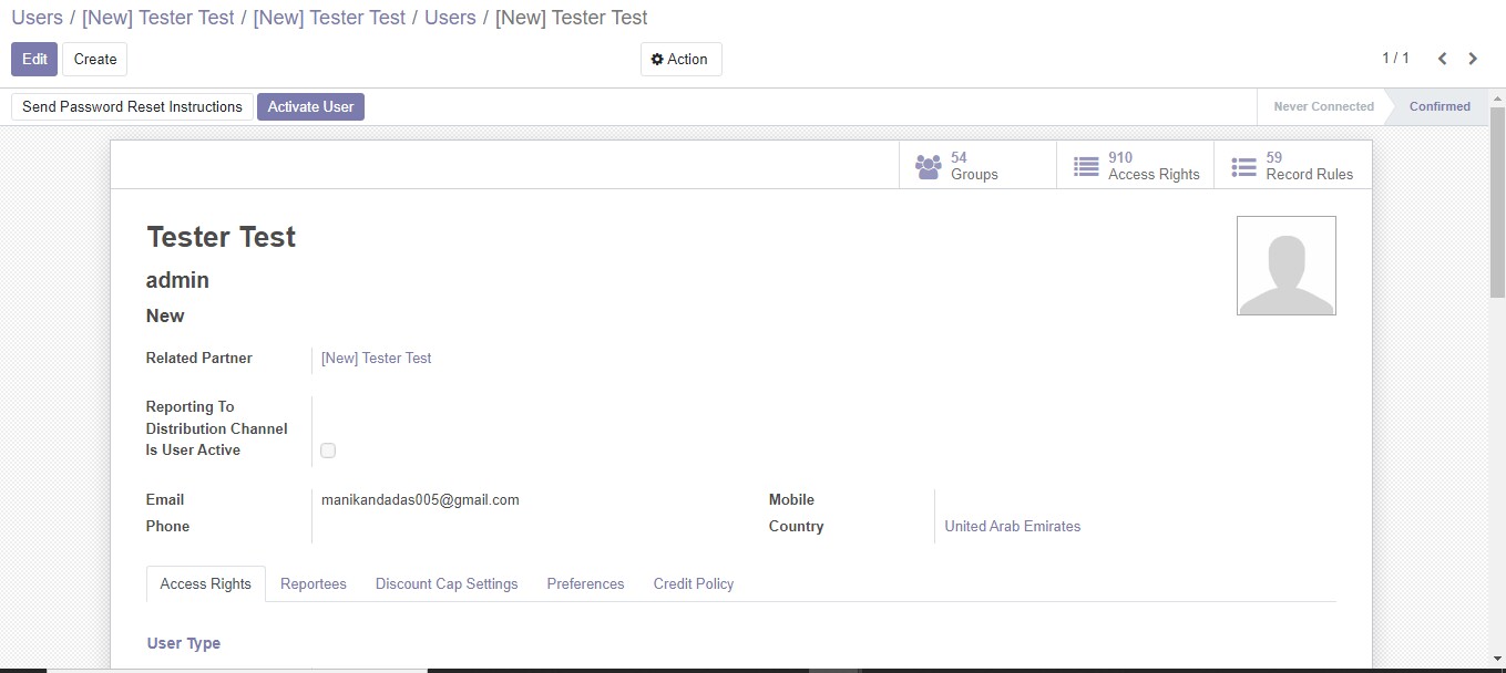 Snip - [New] Tester Test - Odoo - Google Chrome