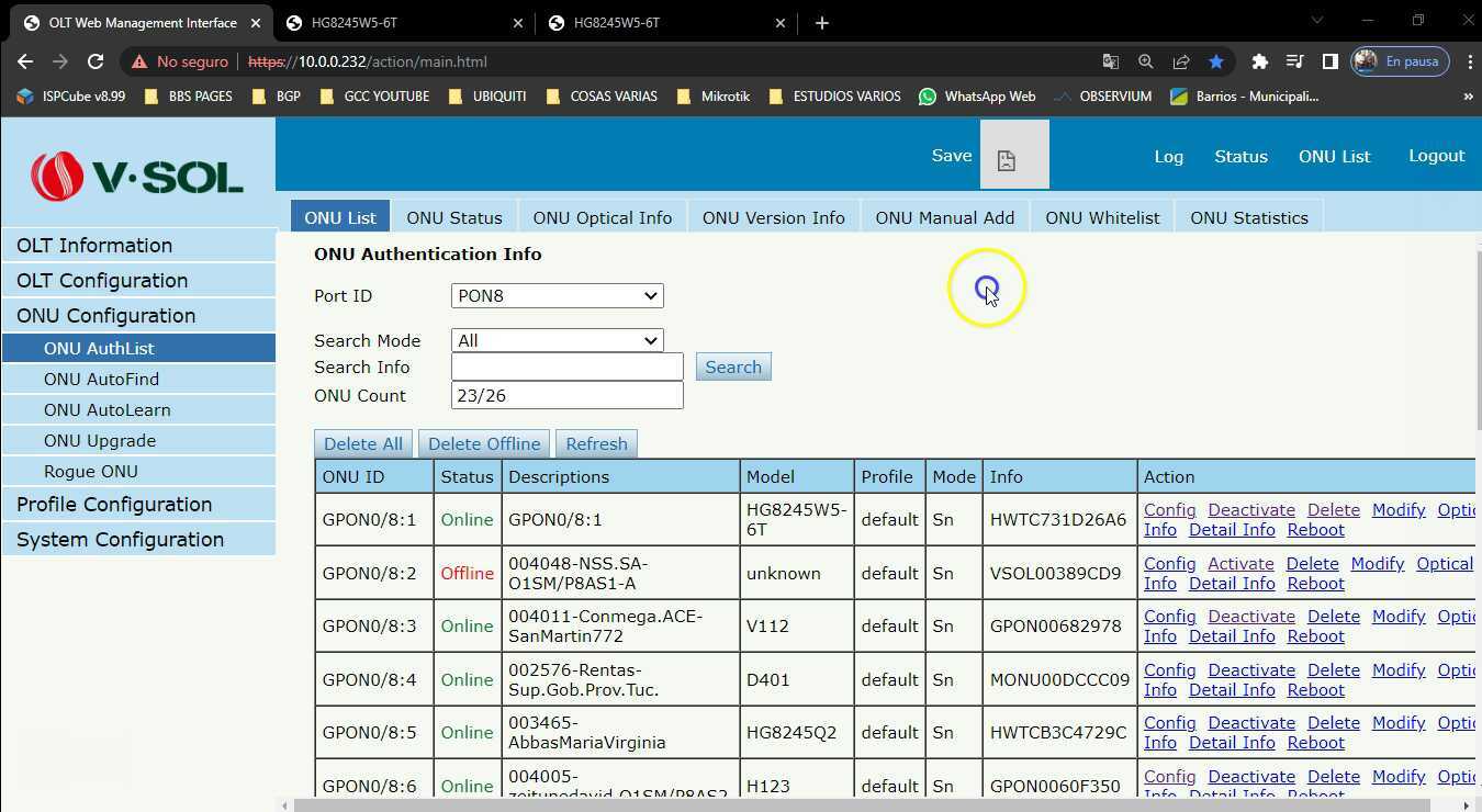 CONFIGURACION HG8245W5-6T V2