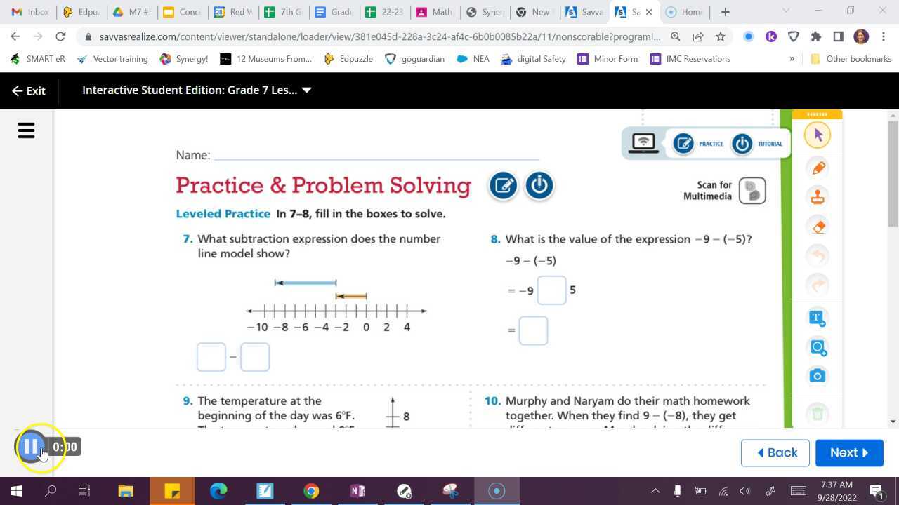 1-4: Subtracting Integers pg. 29-30, #7-16