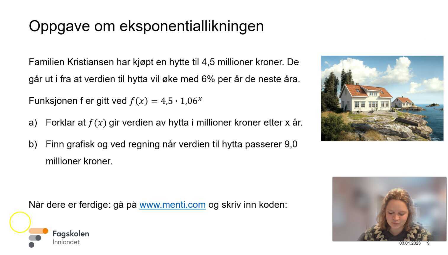 resten av løsningen eksponentialfunksjon