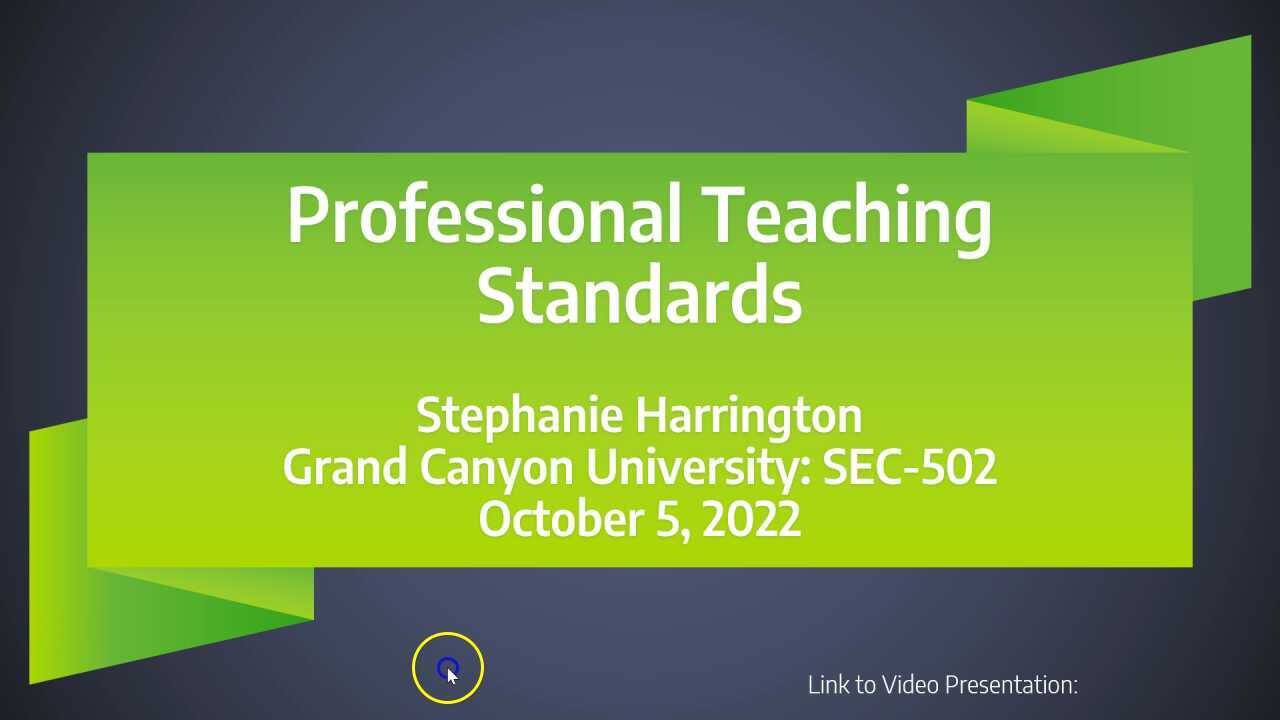 Professional Teaching Standards