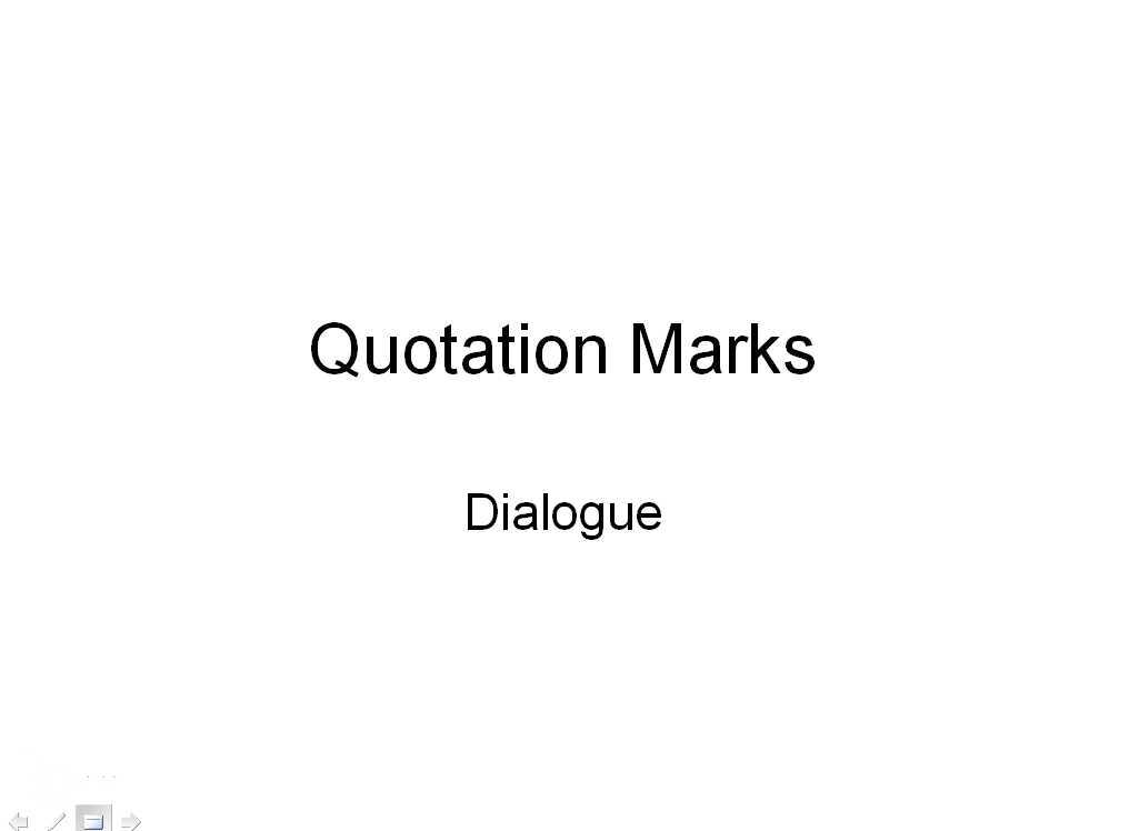 Quotation Marks Dialogue