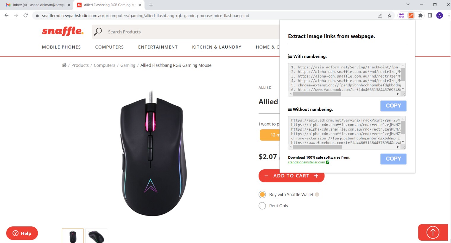 Snip - Allied Flashbang RGB Gaming Mouse - Allied - Gaming - Google Chro