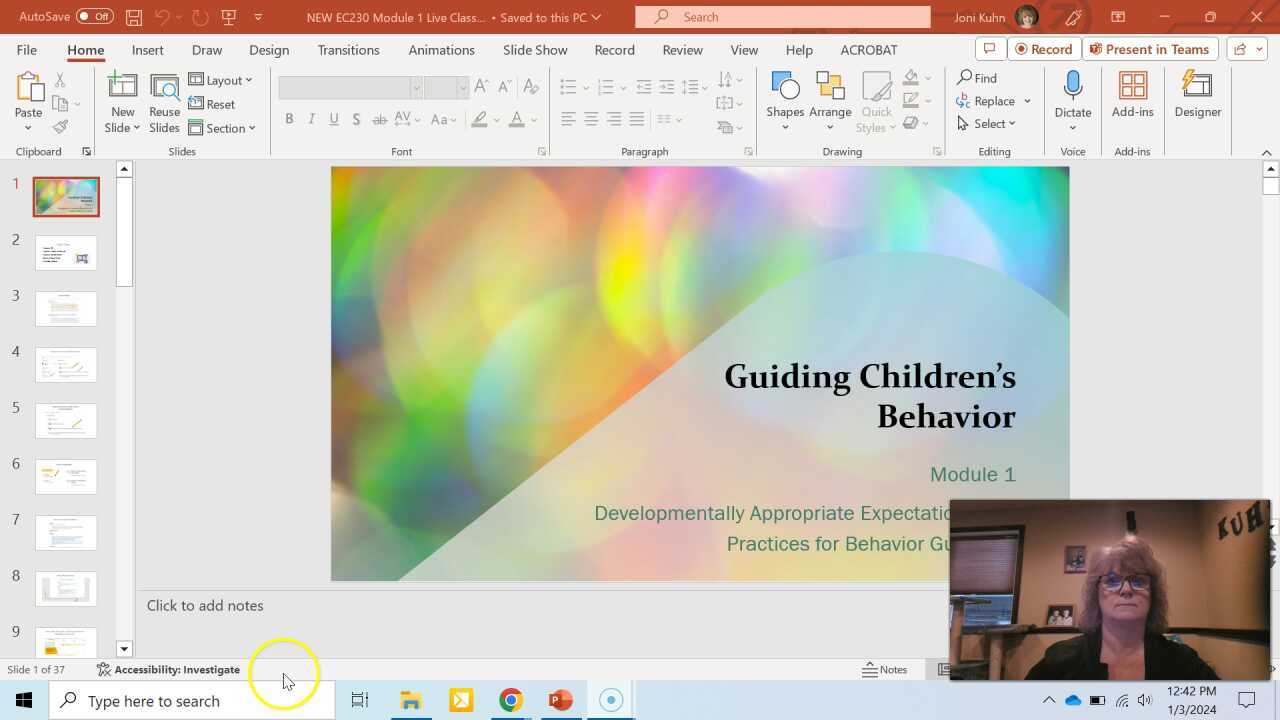 Module 1 Live Class; Guiding Children's Behavior