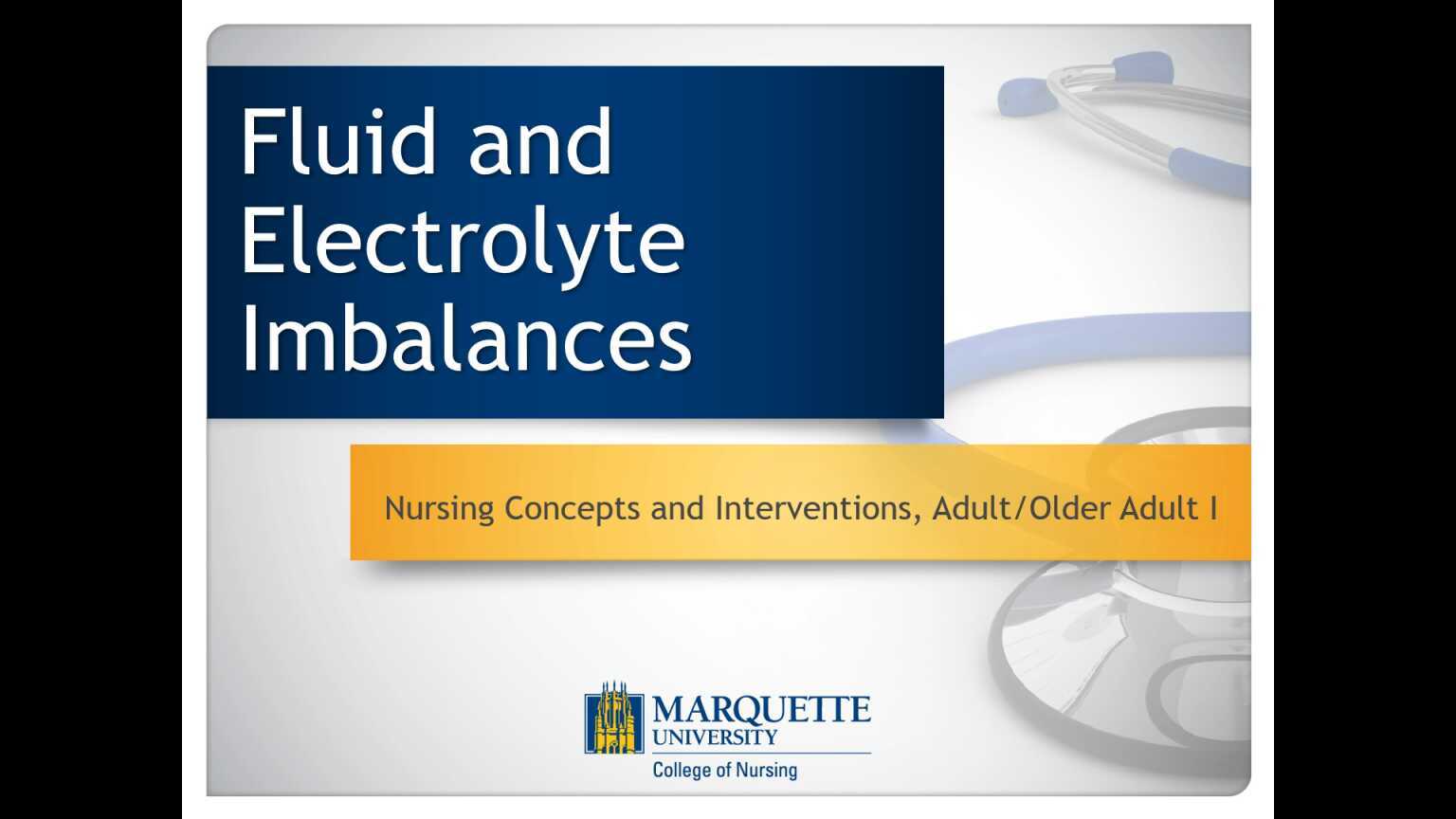 Fluid and Electrolyte imbalance