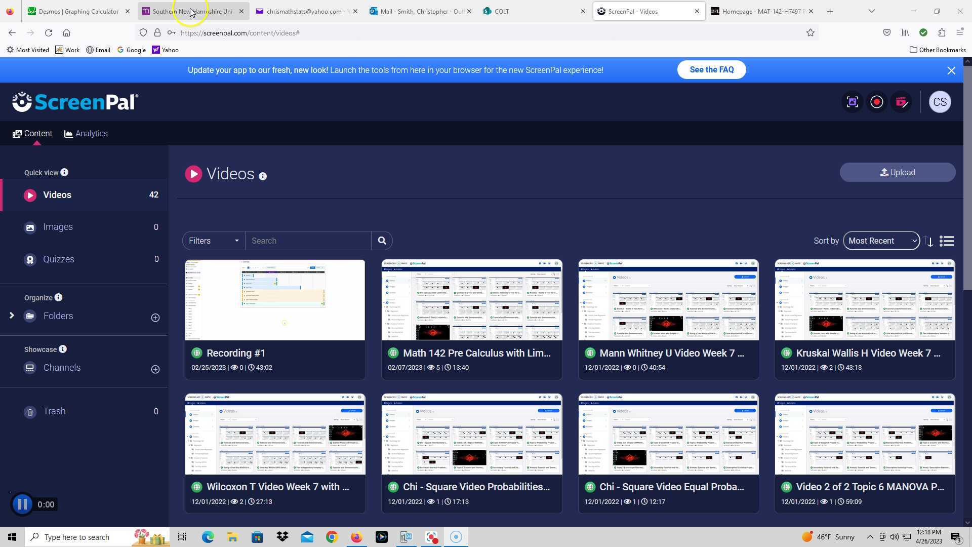 Week 1 Welcome Video Math 142 Pre Calculus SNHU
