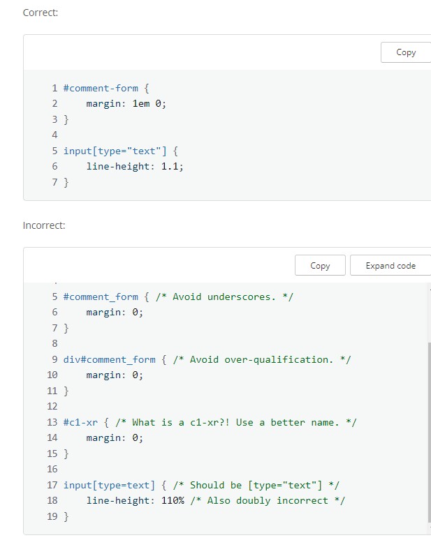 Snip - CSS Coding Standards Coding Standards Handbook WordPress Developer Resources - Google ...