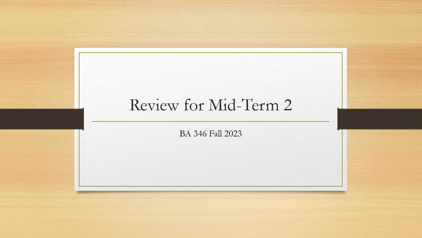 Review for Mid-Term 2 - 1