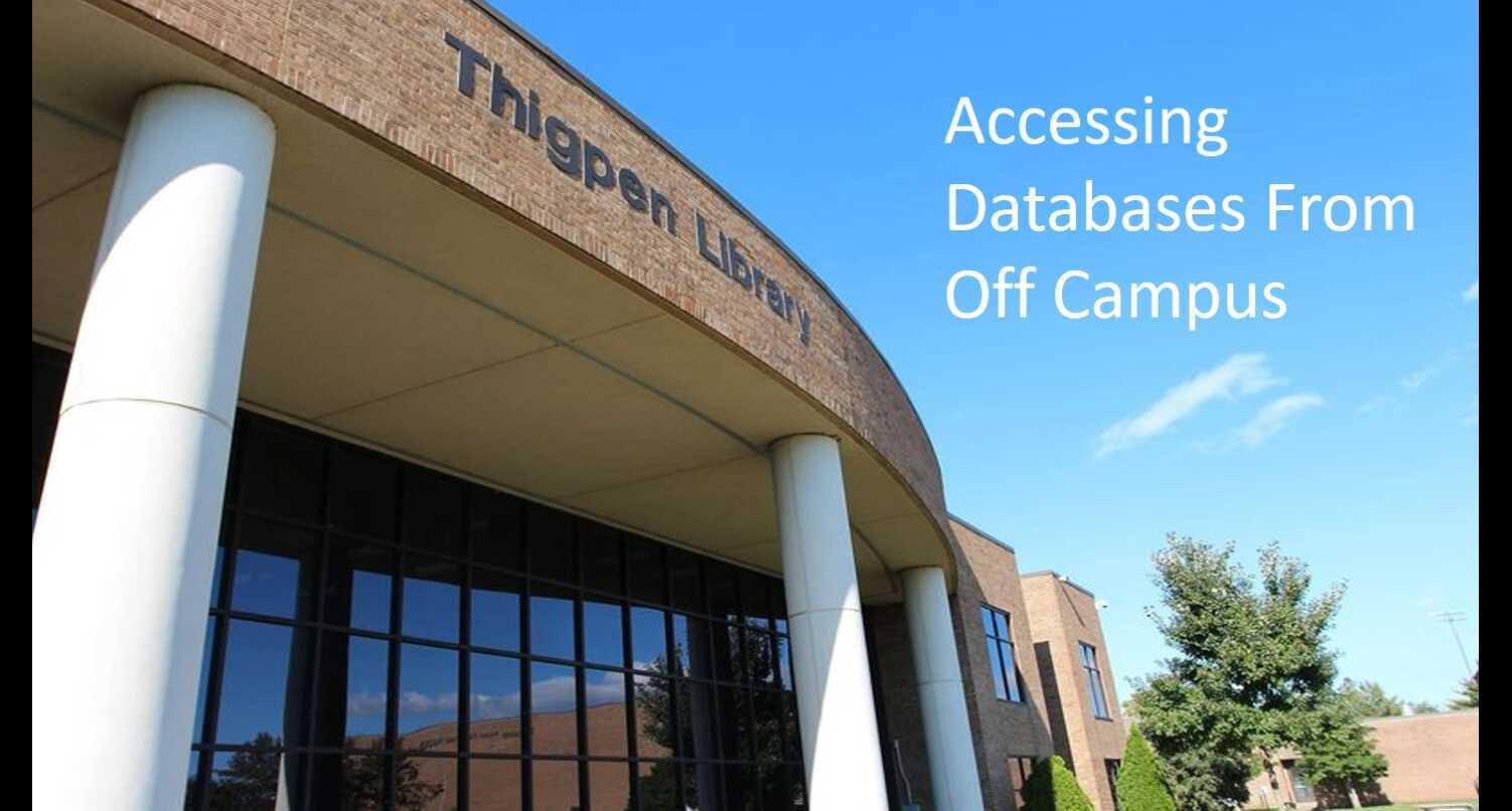 Off Campus Database Access