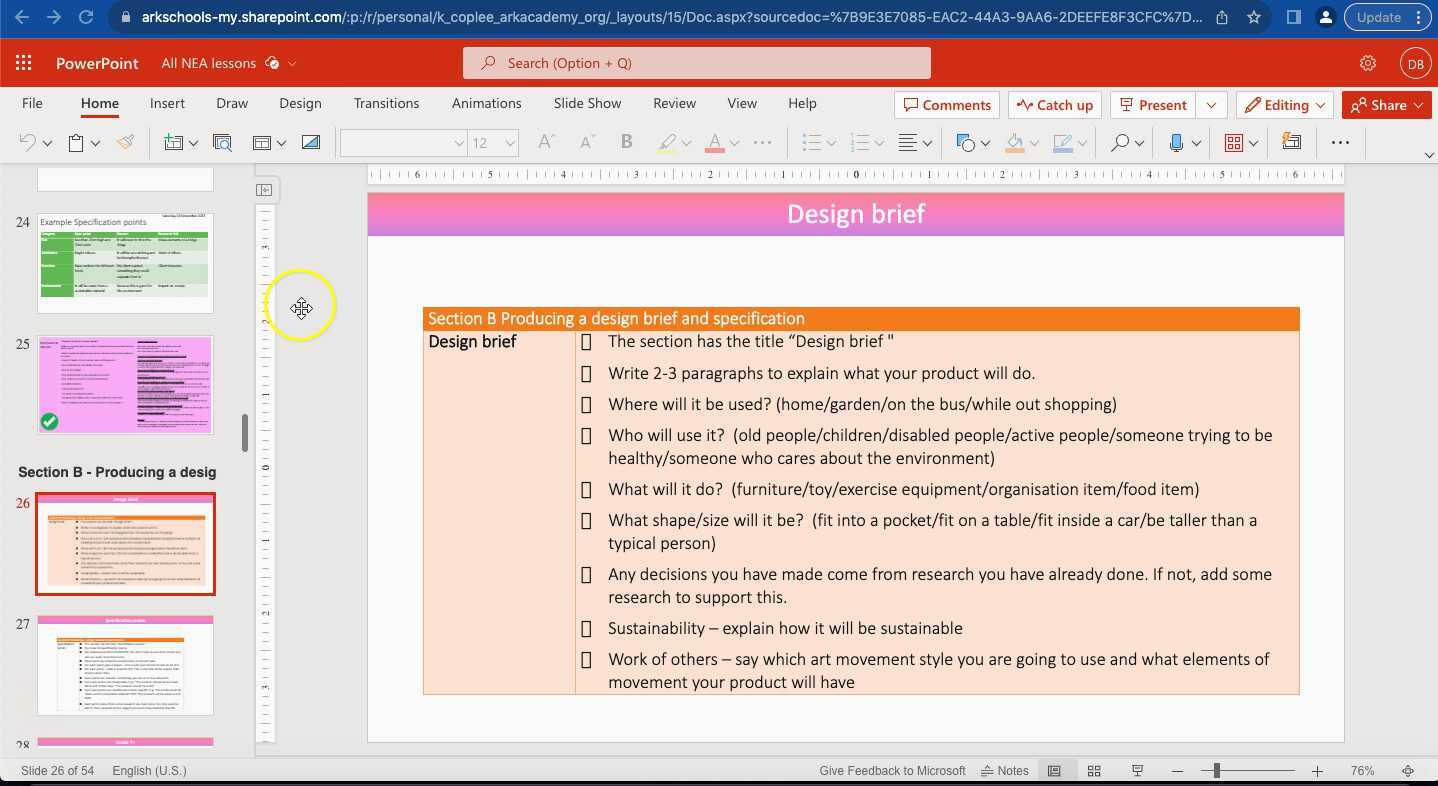 Section C&D breakdown