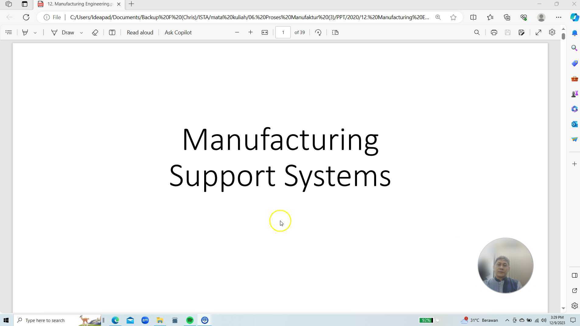 Manufacturing Support Systems