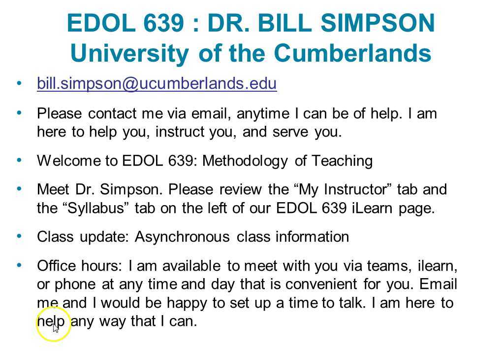 EDOL 639 Dr. B Simpson Week 1 Part 1