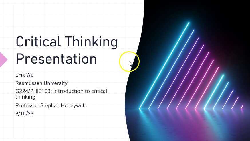 Critical Thinking Presentation