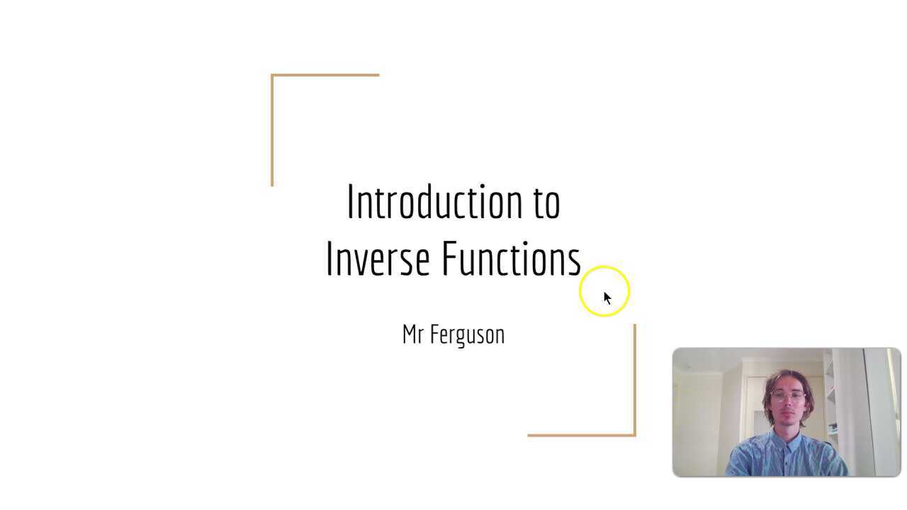 Introduction to Inverse Functions