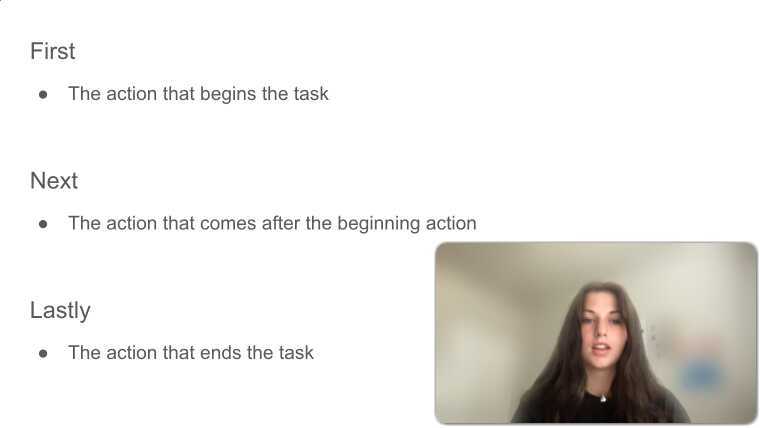 First, Next, and Lastly